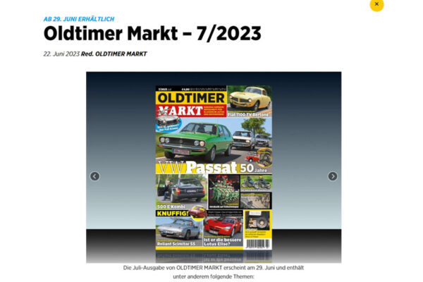 Oldtimer Markt – 50 Jahre VW Passat | OST-Blog